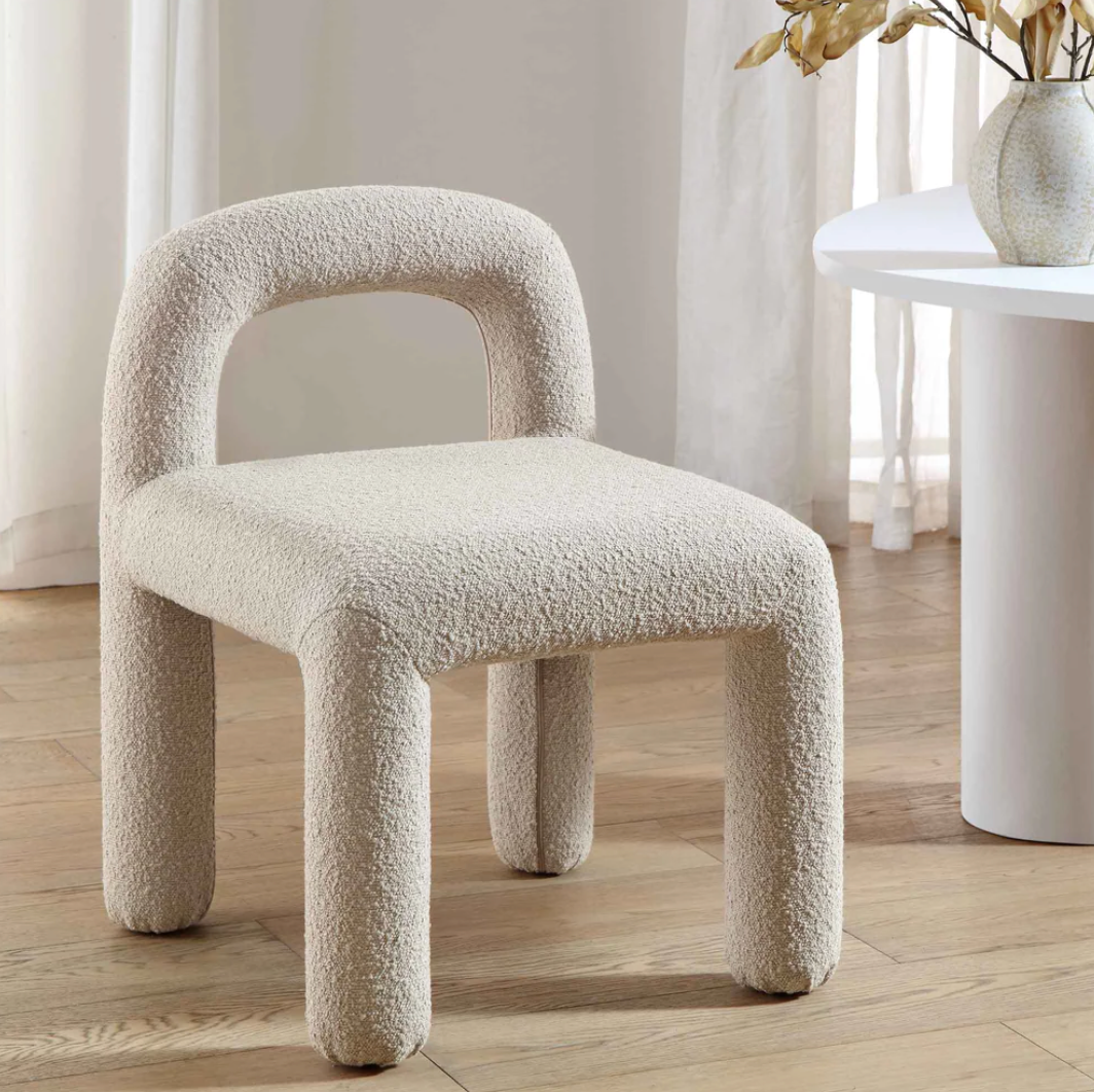 Libby Light Taupe Boucle Dining Chair, 52x58x70cm – Flyp Catalog