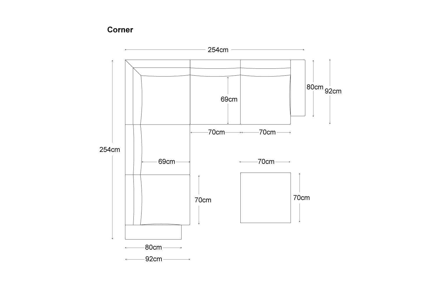 MODEL 03 Corner Sofa | Pumice, 71x254x254cm – Flyp Catalog