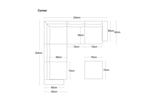 MODEL 03 Corner Sofa | Pumice, 71x254x254cm – Flyp Catalog